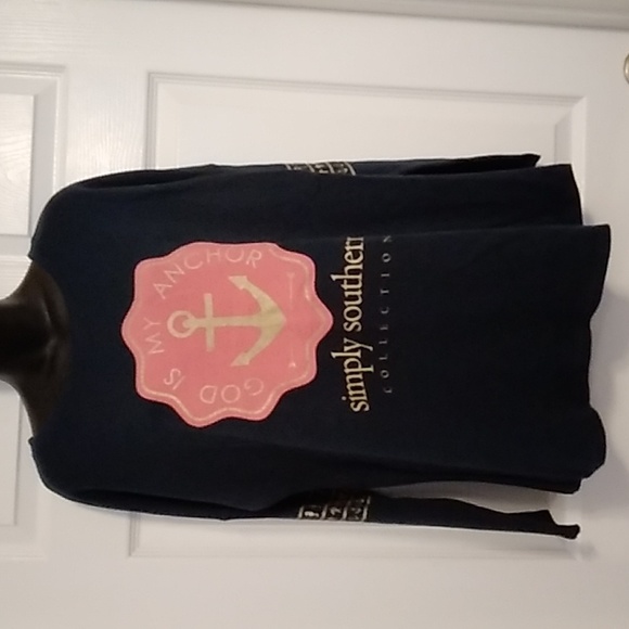 Simply Southern | Sweaters | Simply Southern Navy Blue Pinkgold God Is ...